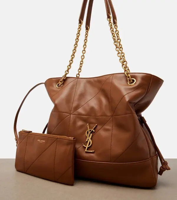 Saint Laurent Jamie Small Leather Shopping Tote Bag - Brown
