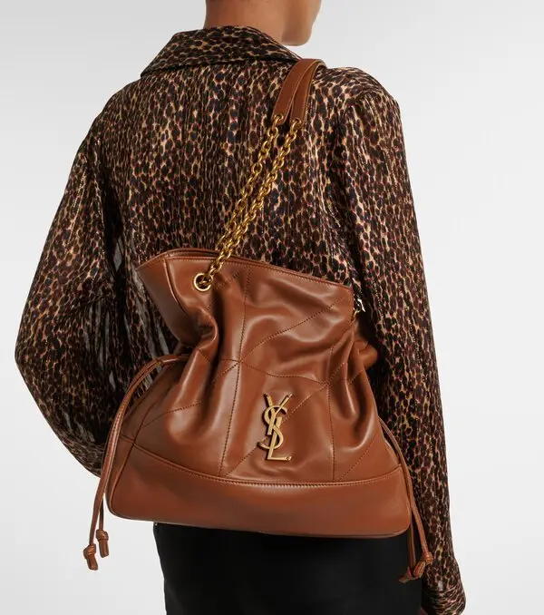 Saint Laurent Jamie Small Leather Shopping Tote Bag - Brown
