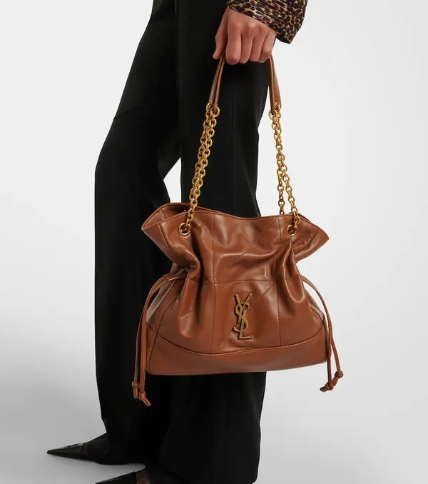 Saint Laurent Jamie Small Leather Shopping Tote Bag - Brown