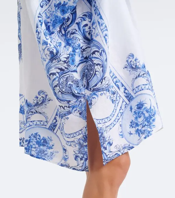 Camilla Floral Crystal-embellished Linen Kaftan