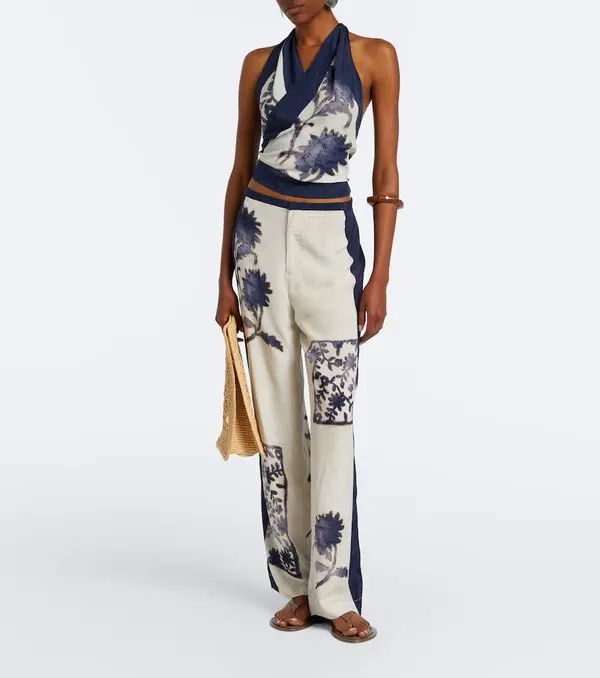 SIR. Phillipa Floral Wide-leg Trousers - Multicoloured
