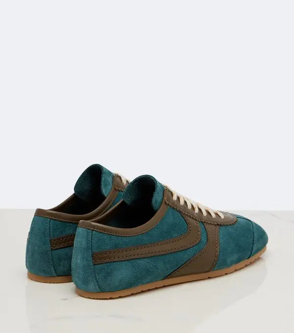 Dries Van Noten Suede And Leather Trimmed Sneakers - Blue