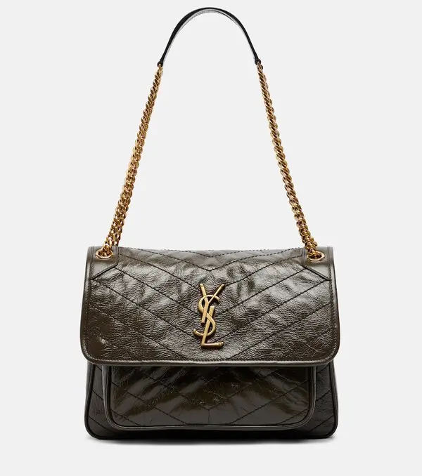 Saint Laurent Niki Medium Leather Shoulder Bag - Green