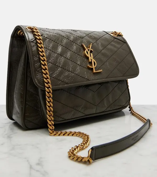 Saint Laurent Niki Medium Leather Shoulder Bag - Green
