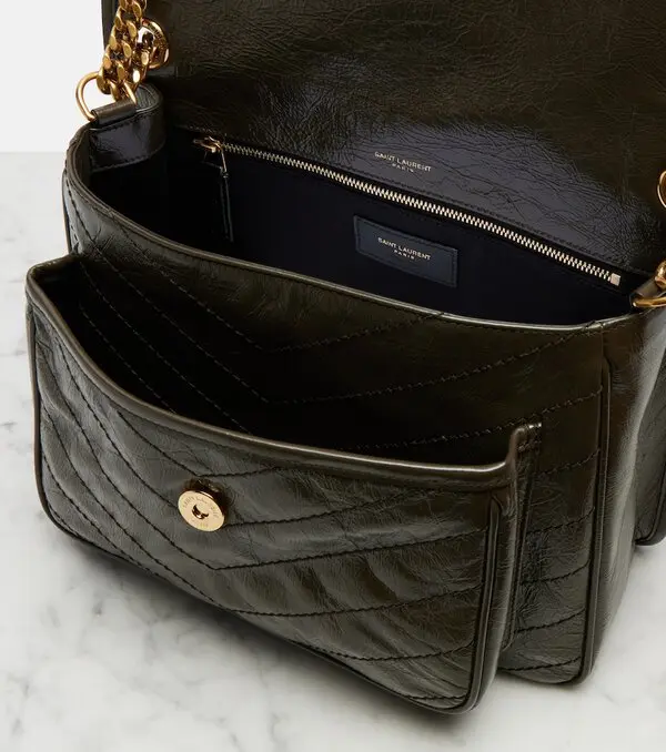 Saint Laurent Niki Medium Leather Shoulder Bag - Green