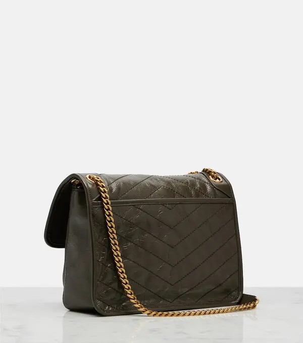 Saint Laurent Niki Medium Leather Shoulder Bag - Green