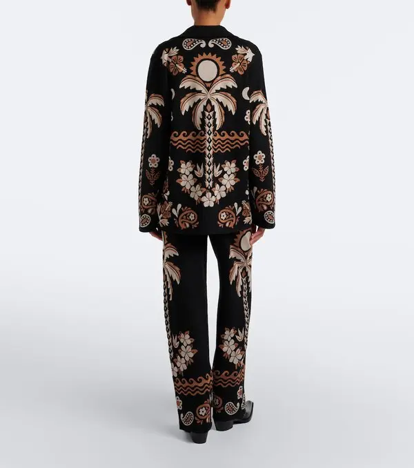 Alanui Wool And Silk-blend Wide-leg Trousers