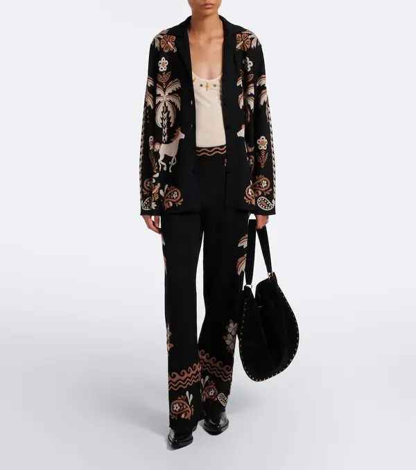 Alanui Wool And Silk-blend Wide-leg Trousers