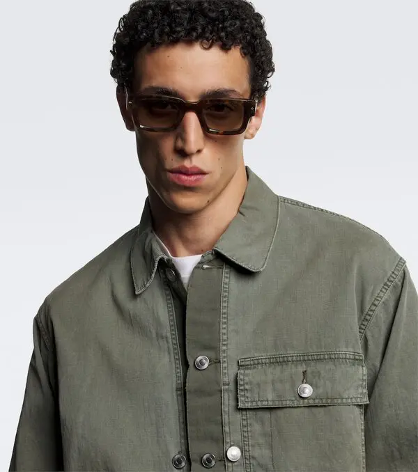 SATO Cervantes Tortoiseshell Rectangular Sunglasses - Brown