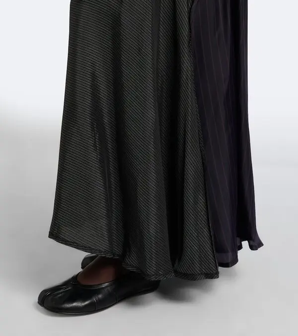 MAISON MARGIELA Patchwork Striped Maxi Skirt - Blue