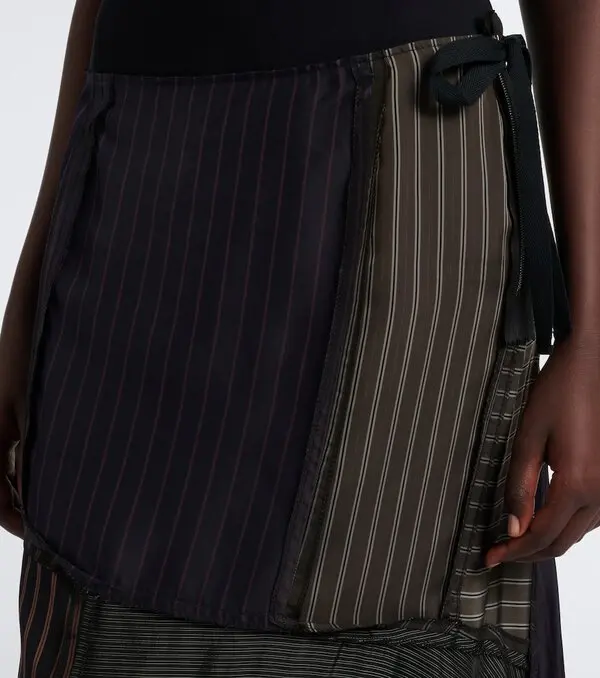 MAISON MARGIELA Patchwork Striped Maxi Skirt - Blue