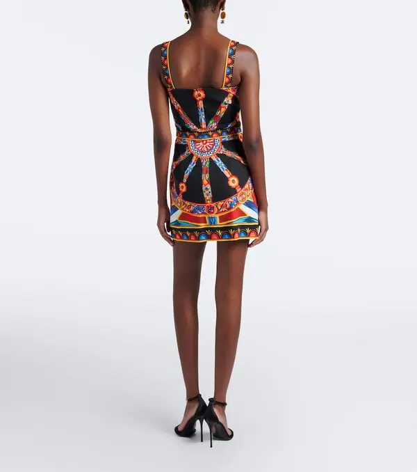 Dolce & Gabbana Carretto Print Cotton Poplin Mini Dress