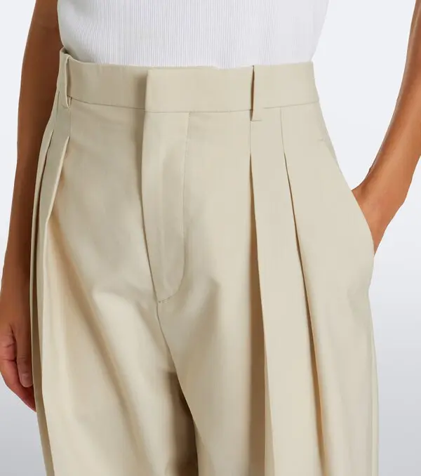 Bottega Veneta Wool And Cotton Wide-leg Pants