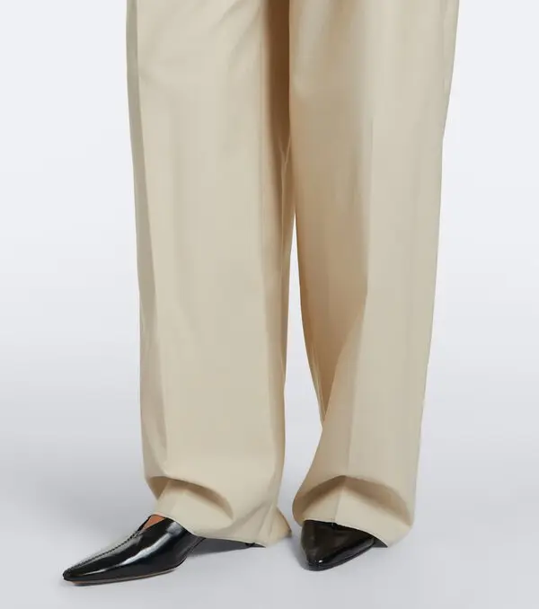 Bottega Veneta Wool And Cotton Wide-leg Pants