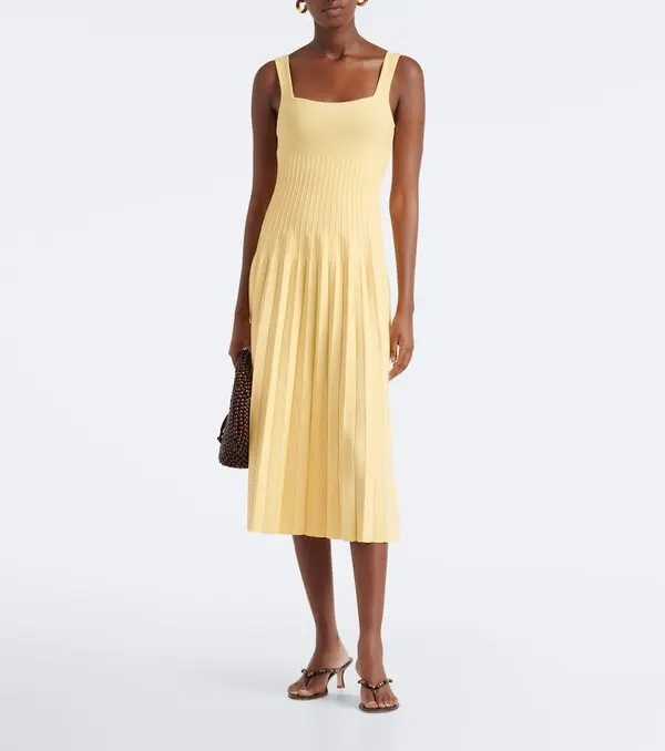 Staud Ellison Pleated Maxi Dress