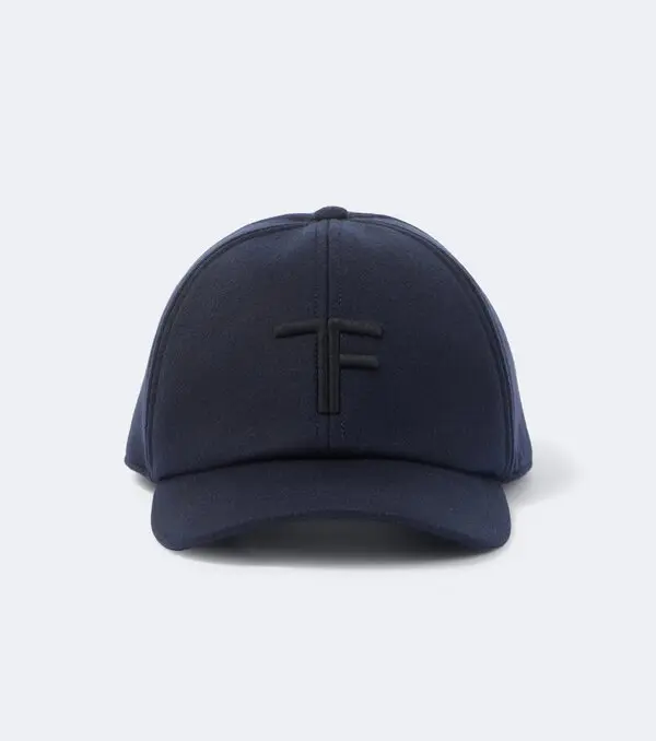 TOM FORD Logo Cashmere Baseball Cap - Blue