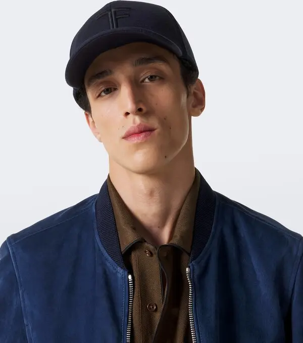 TOM FORD Logo Cashmere Baseball Cap - Blue