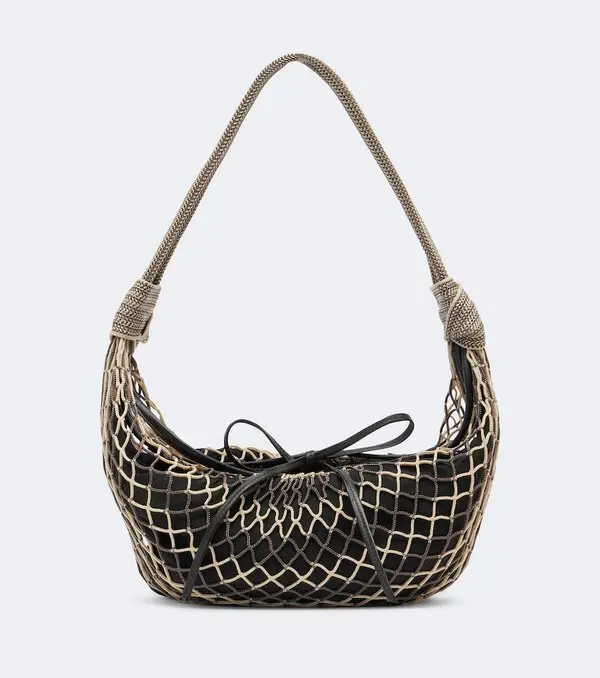 LEMAIRE Fortune Croissant Small Net Shoulder Bag - Beige