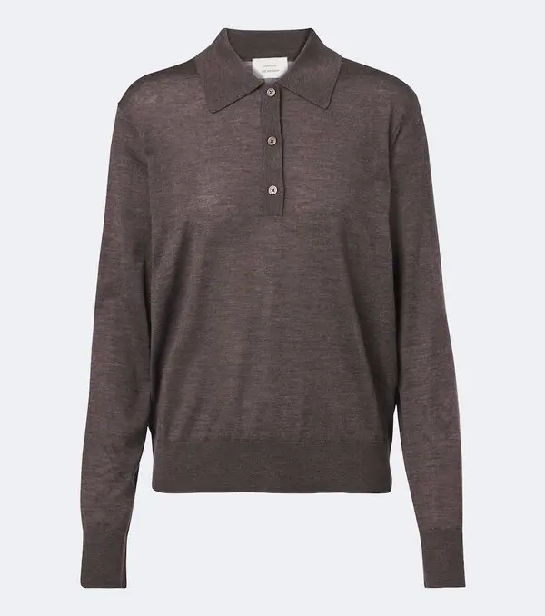 Loulou De Saison Miles Cashmere Polo Sweater - Brown