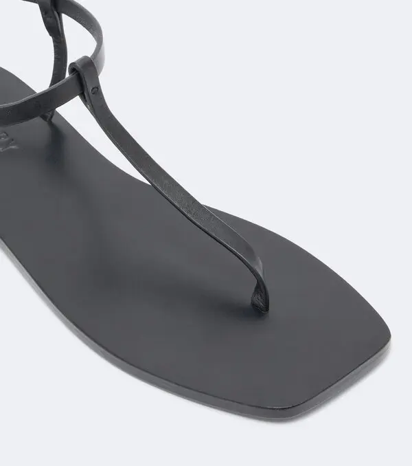 A.emery Clara Leather Thong Sandals - Black