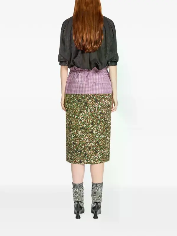 Dries Van Noten Striped Cupro Drawstring Blouse With Removable Scarf