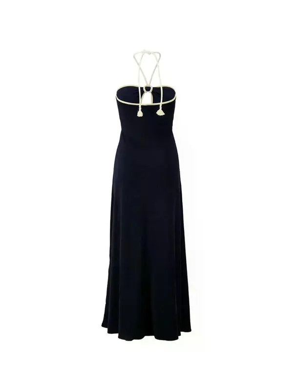 Johanna Ortiz Halterneck Maxi Dress - Blue