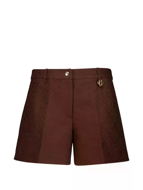 Casablanca Monogram Jacquard Cotton Shorts - Brown