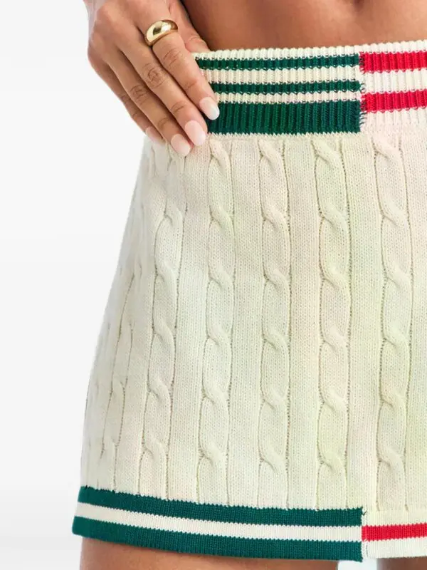 SEROYA Pearson Cable-knit Skirt - Neutrals