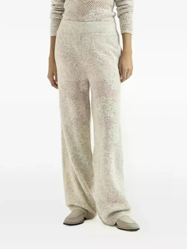 Brunello Cucinelli Sparkling Mohair And Virgin Wool Knit Track Trousers