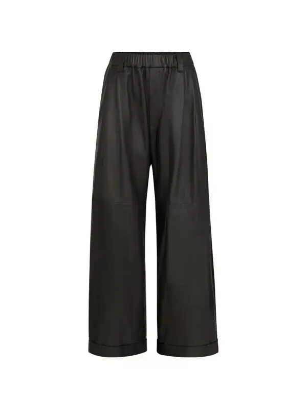 Brunello Cucinelli Nappa Leather Baggy Trousers