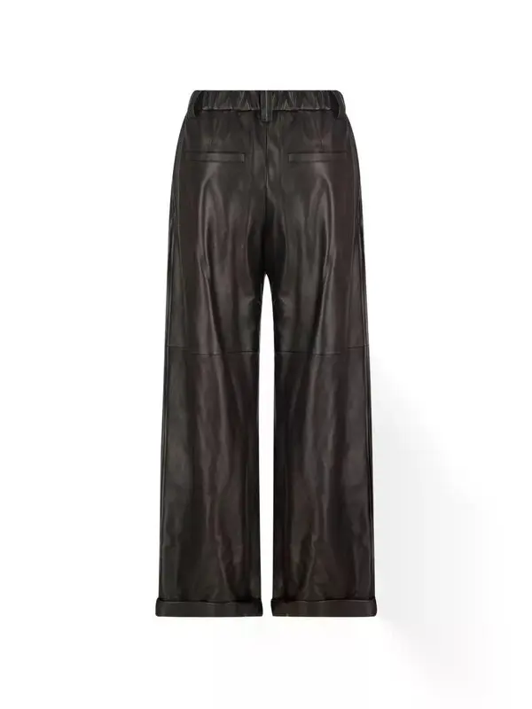 Brunello Cucinelli Nappa Leather Baggy Trousers