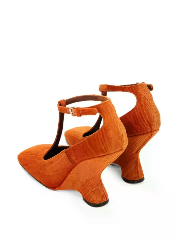 Dries Van Noten Velvet Wedge Pumps - Orange