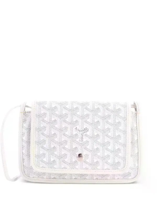 Goyard Plumet Clutch Wallet Coated Canvas Crossbody Bag - White