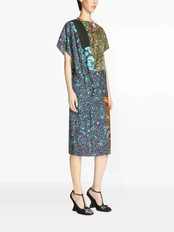 Dries Van Noten Draped Viscose Knee-length Dress - Blue