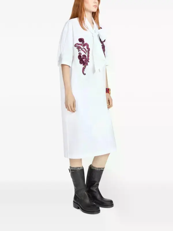 Dries Van Noten Embroidered Shirt Dress