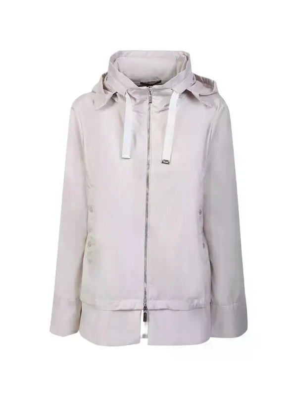 MOORER Drawstring Hooded Zip-up Jacket