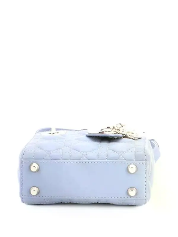 Dior Lady Micro Shoulder Bag Cannage Quilt Lambskin - Blue