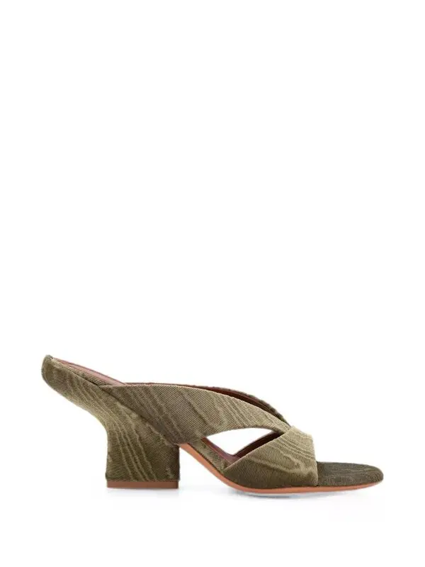 Dries Van Noten Heeled Velvet Mules - Green