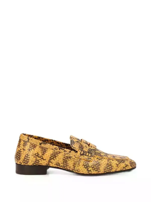 Dries Van Noten Square-toed Leather Penny Loafers - Yellow