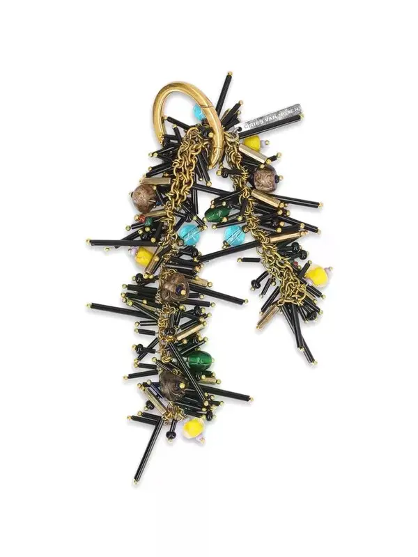 Dries Van Noten Embroidered Bag Charm - Gold