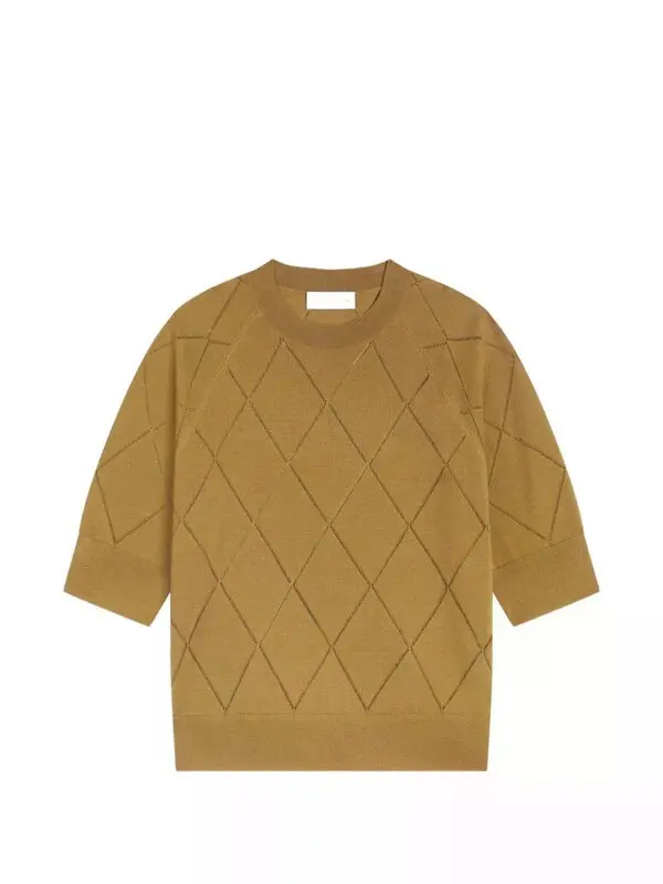 Dries Van Noten Merino Wool Ajoure Stitch Sweater - Brown