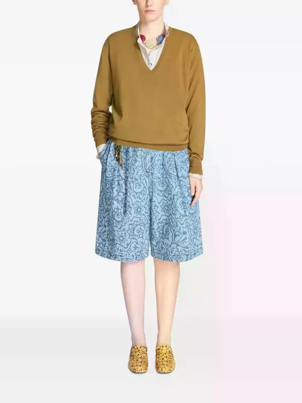 Dries Van Noten Fine Merino Wool V-neck Pullover