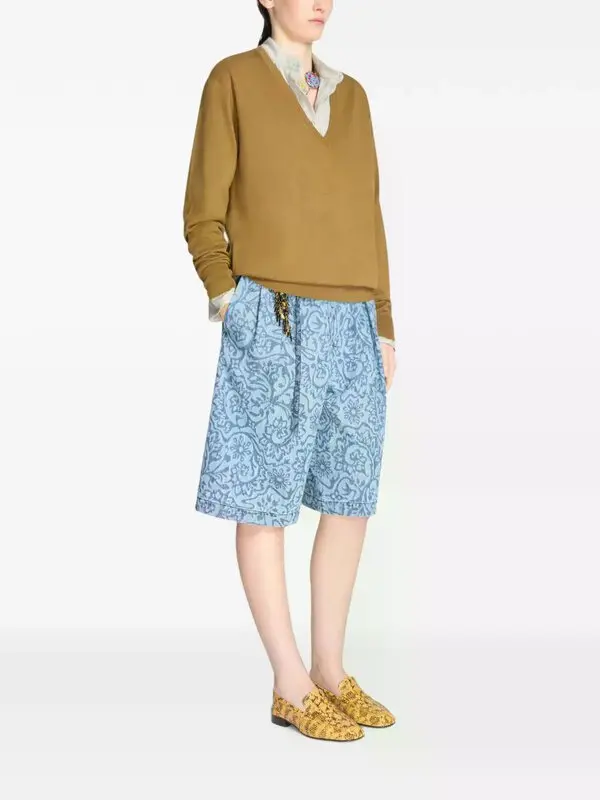 Dries Van Noten Fine Merino Wool V-neck Pullover