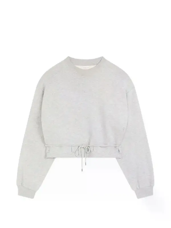 Dries Van Noten Cropped Mélange Cotton Jersey Sweatshirt - Grey