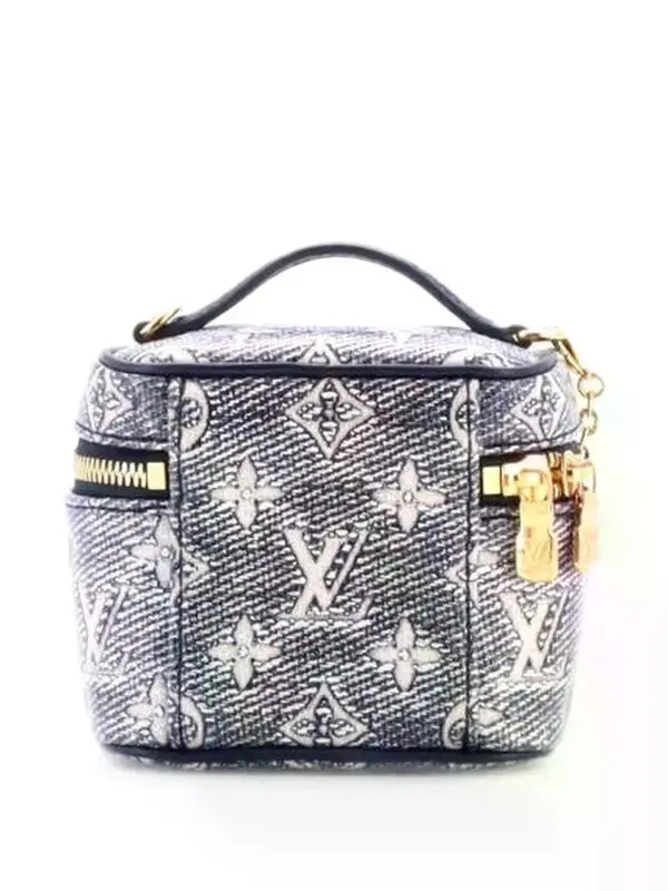 LOUIS VUITTON Monogram Jacquard Canvas Micro Satchel Vanity Case - Blue