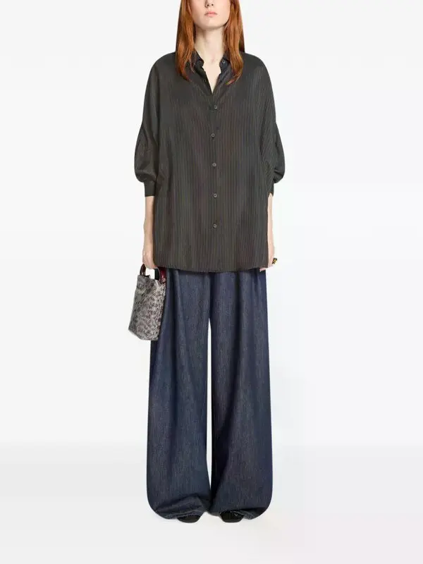 Dries Van Noten Striped Cupro Cocoon Shirt