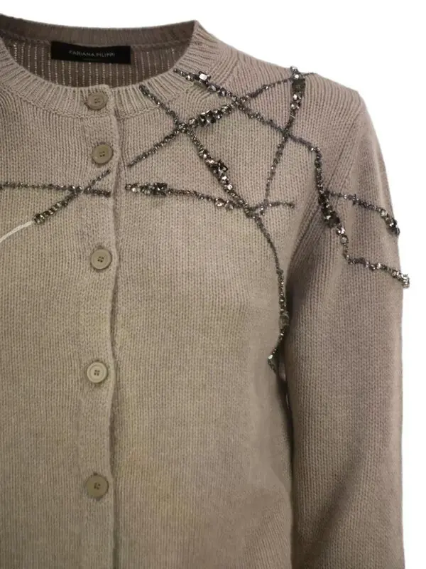 Fabiana Filippi Crystal Embellished Embroidered Cardigan