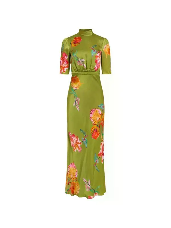 Saloni Adele-b Floral Print Maxi Dress - Green