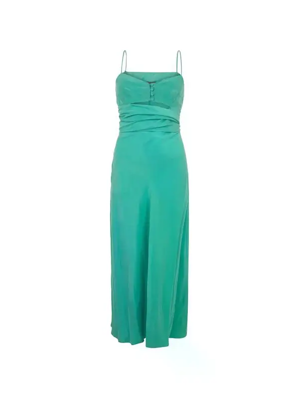 Alberta Ferretti Silk Cut-out Midi Dress - Green