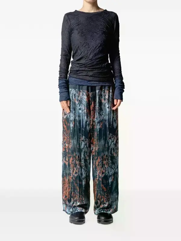 MULLER OF YOSHIOKUBO Damask Pattern Drawstring Wide Leg Trousers
